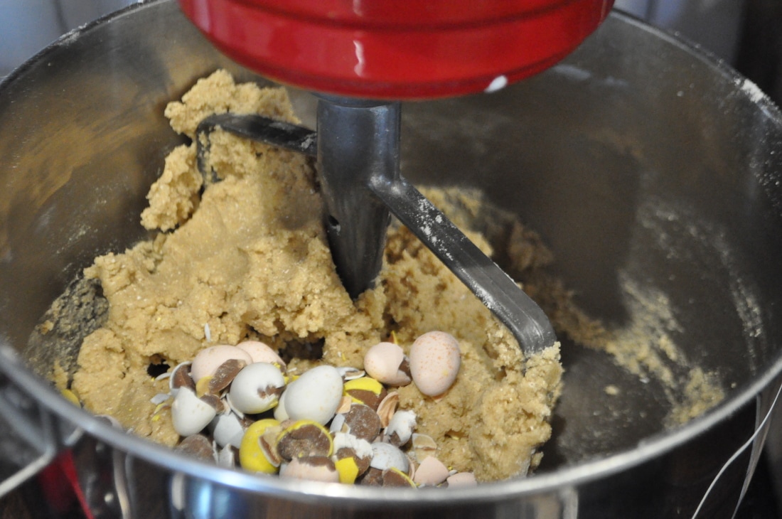 Chewy Cadbury Mini Egg Cookies - cloverlaneblog.com