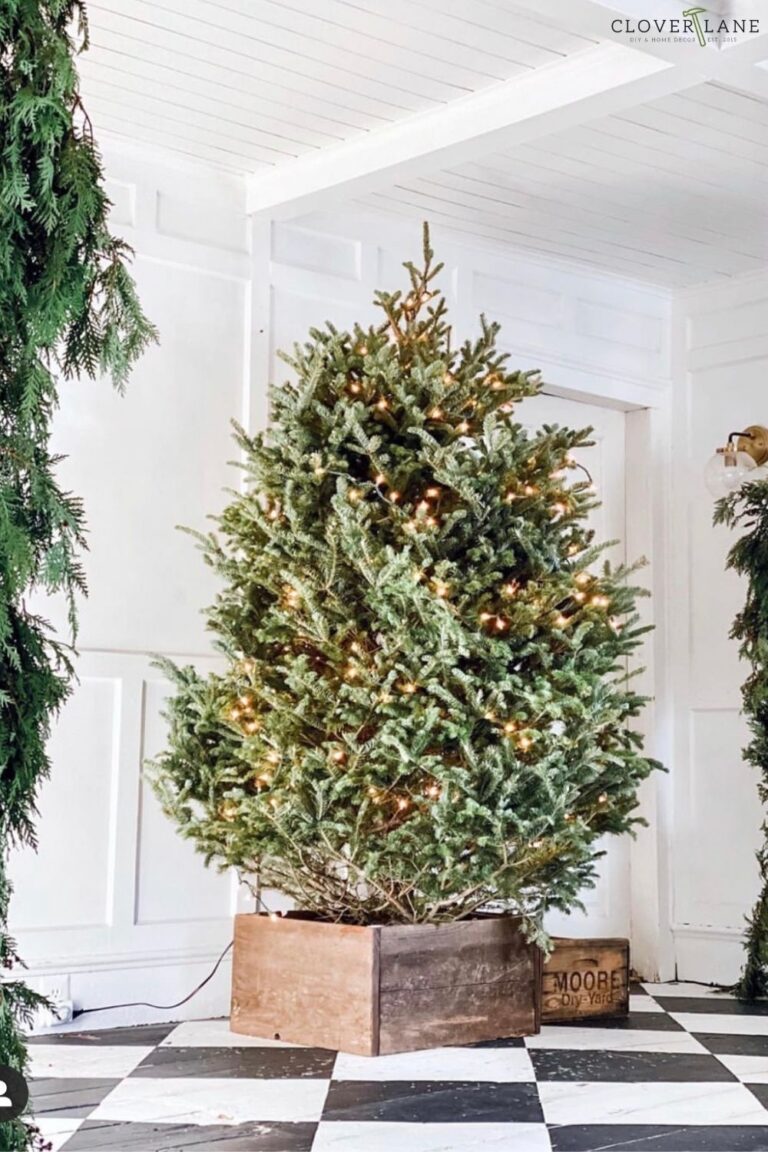 Build Your Own DIY Rustic Christmas Tree Box - Clover Lane